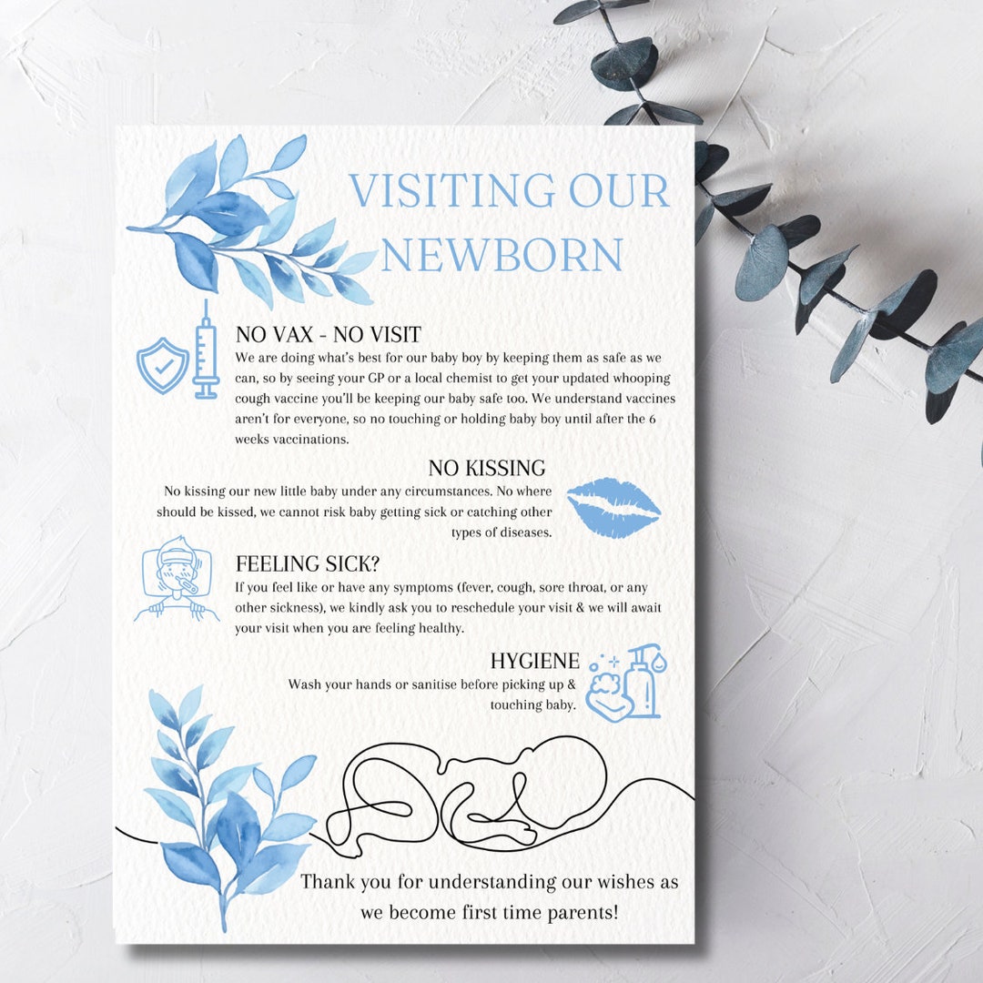 Visiting Our Baby Boy, Visitor Information, Instant Download, Baby ...
