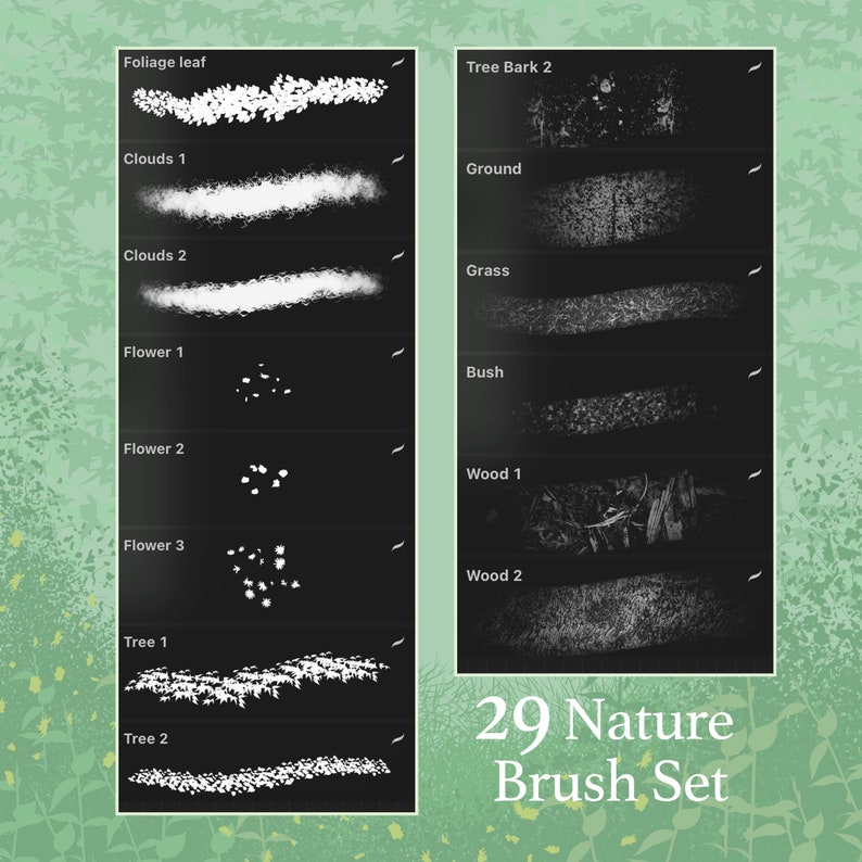 29 Procreate Nature Texture Brushes - Etsy