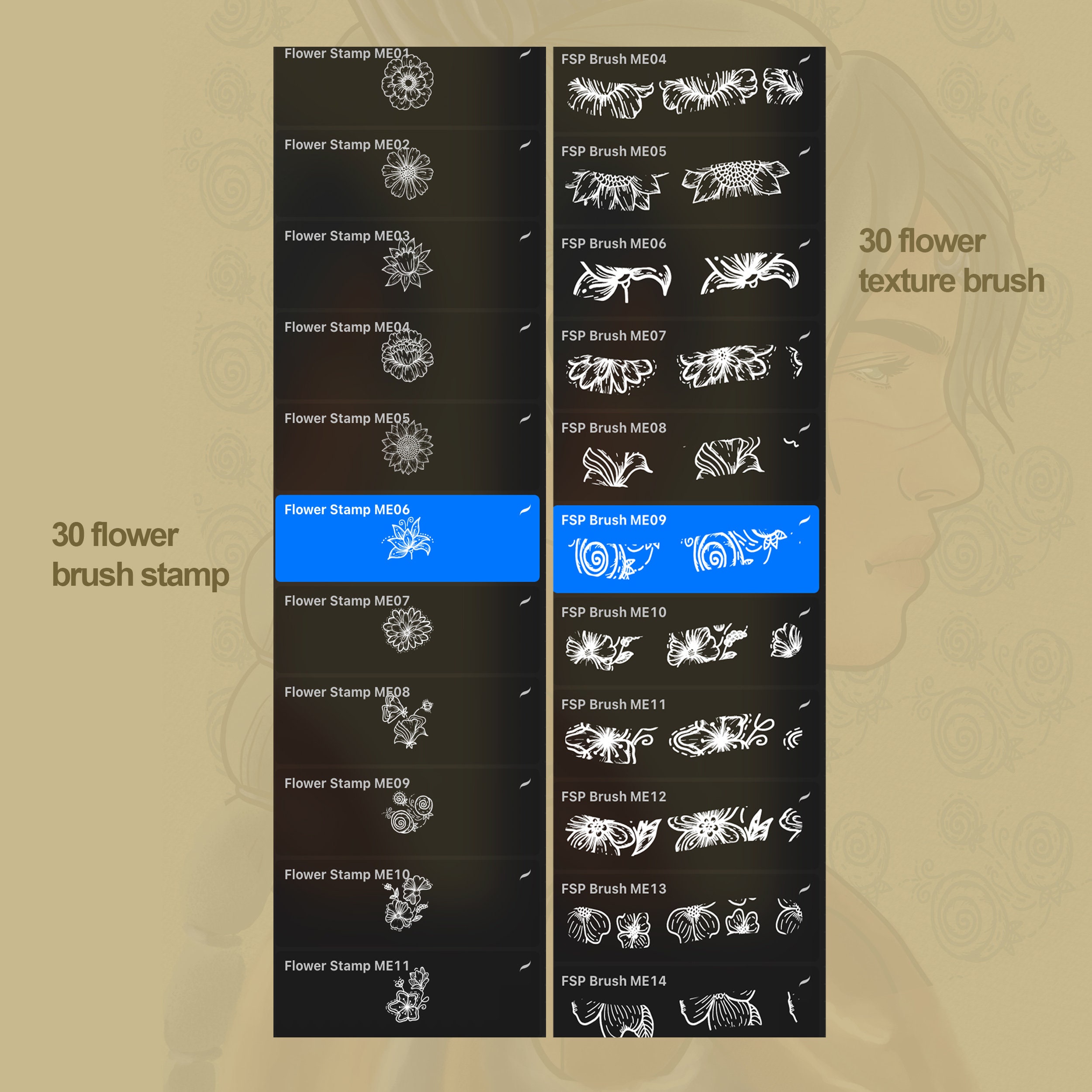 Flower Stamp Brush I Procreate Instant Download - Etsy
