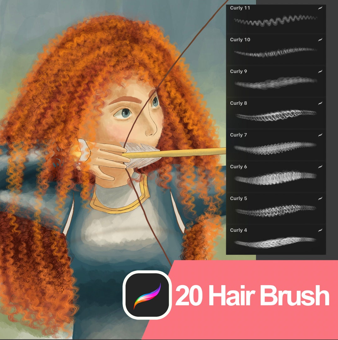 Procreate Curly Hair Brushes - Etsy