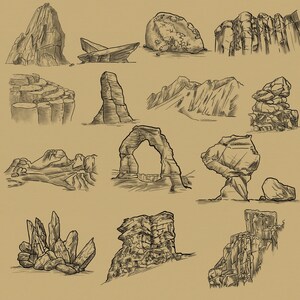 91 Procreate Stamp Brushes I Rock Formation I Digital Download - Etsy