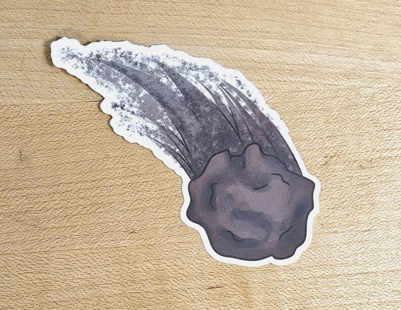 Shooting Star Meteor Celestial Space Rock Sticker, Astrology Asteroid ...
