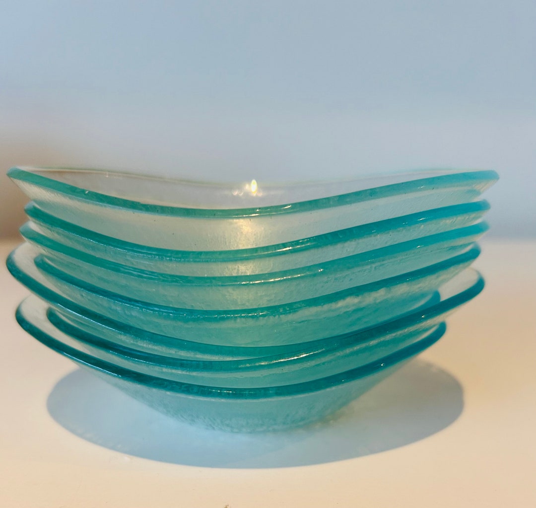 Vintage Blue-green Glass Condiment Bowls/dipping Sauce Bowls Set of 8 ...