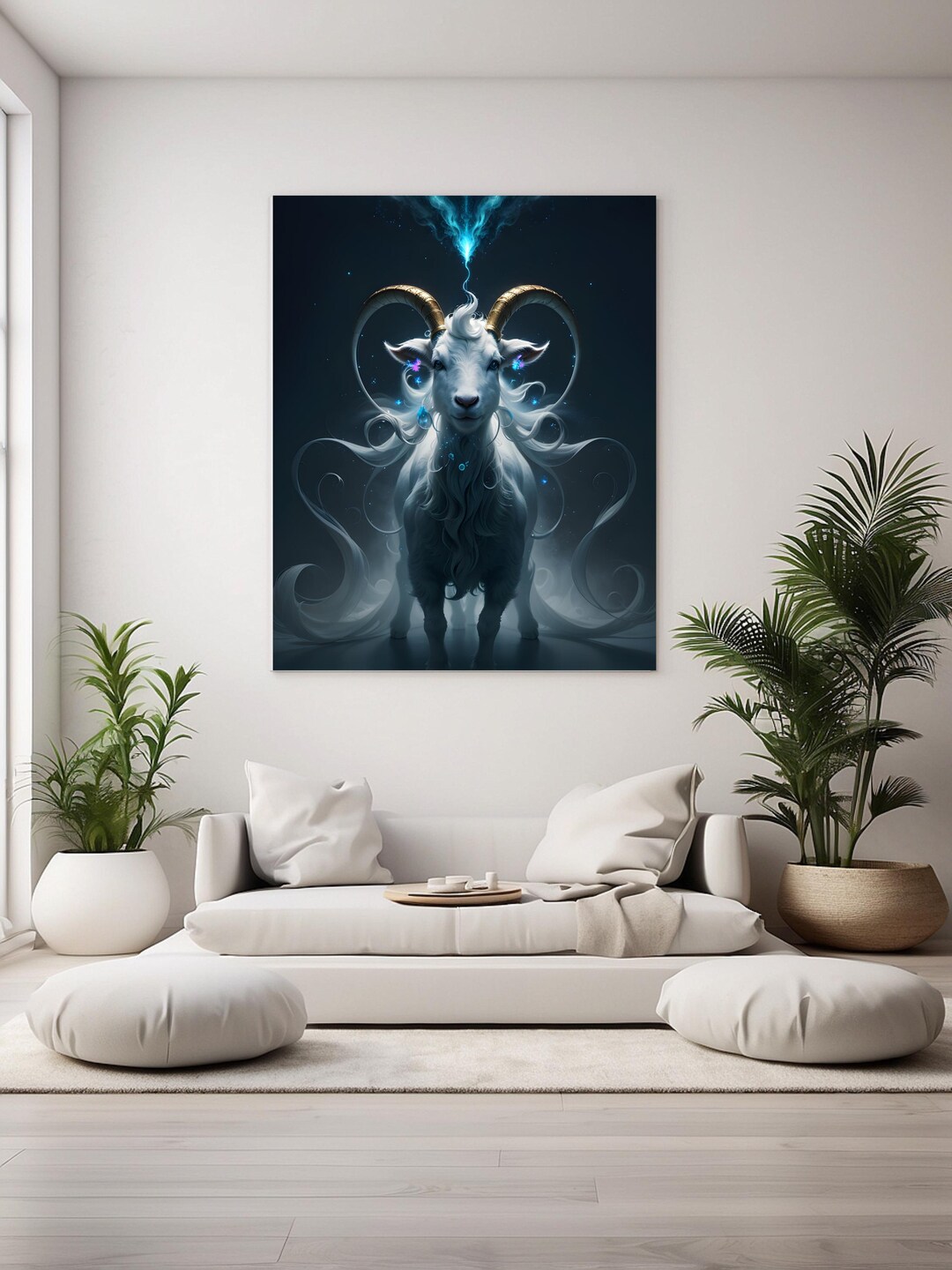 Magical Goat Poster Premium Matte Poster With Heavenly Light Effects - Etsy