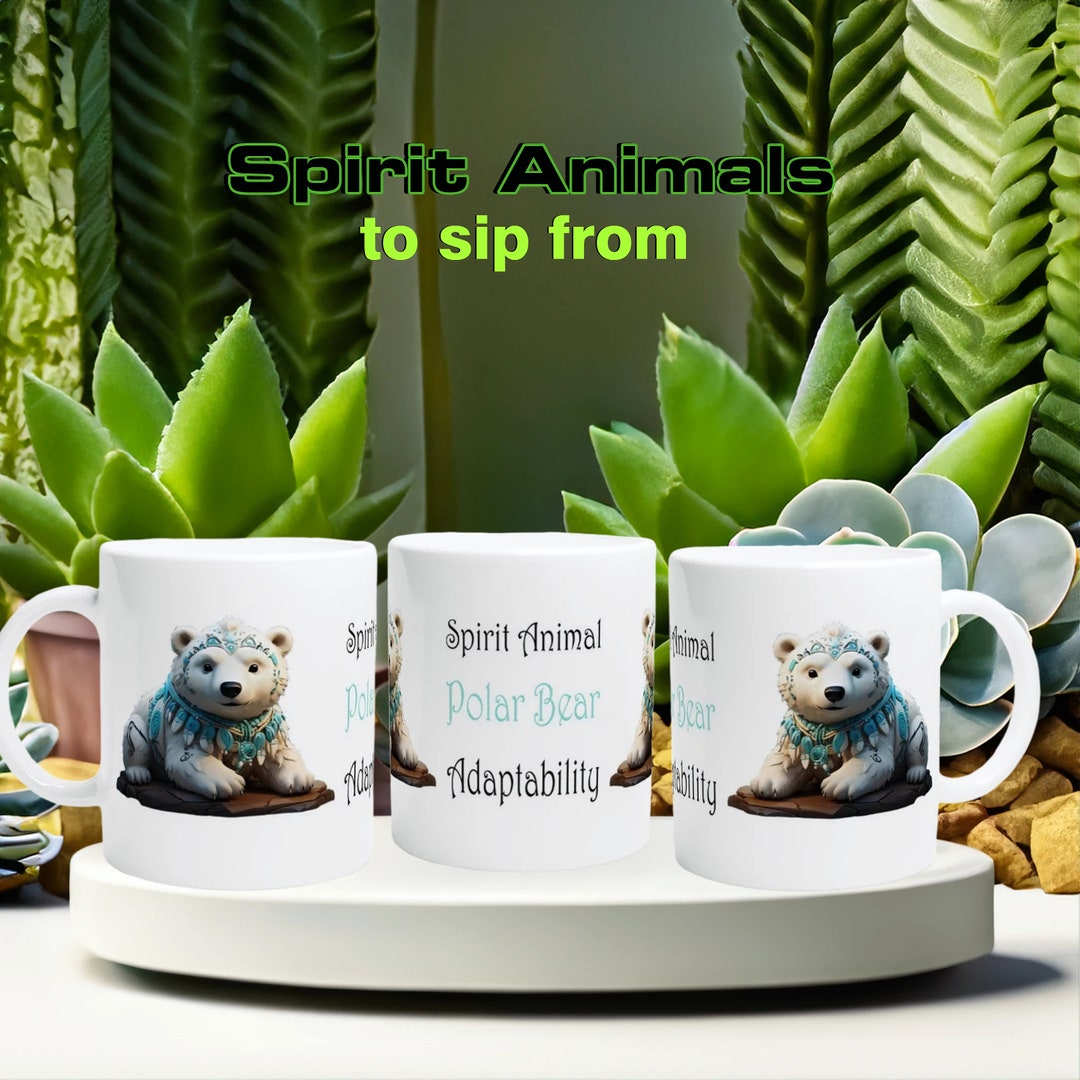 Polar Bear Mug, Spirit Animal Polar Bear Mug, Adaptability, Native ...