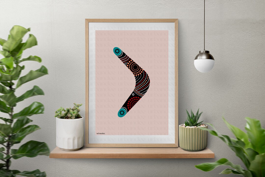 Aboriginal Boomerang Art Australia Travel Print Wall Art Iconic ...
