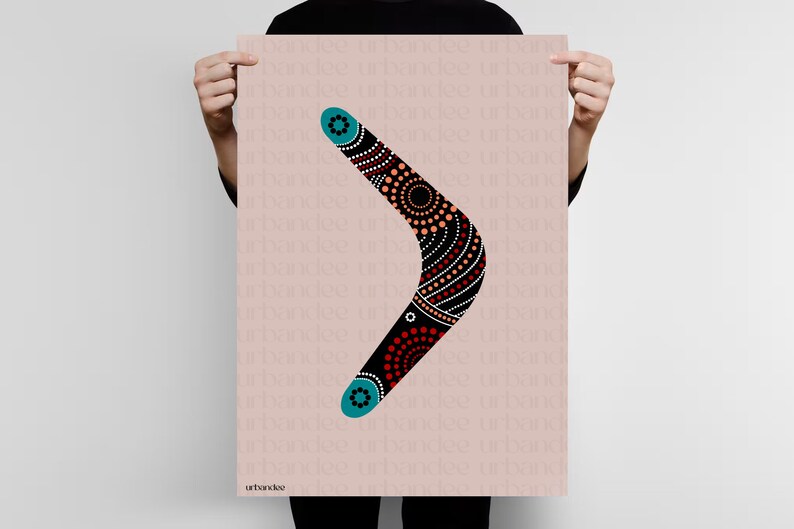 Aboriginal Boomerang Art Australia Travel Print Wall Art Iconic ...