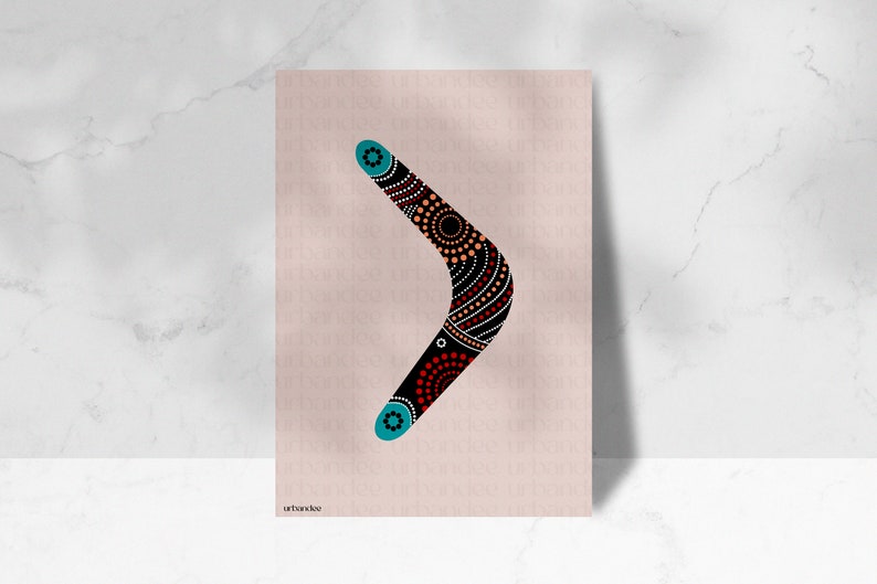Aboriginal Boomerang Art Australia Travel Print Wall Art Iconic ...