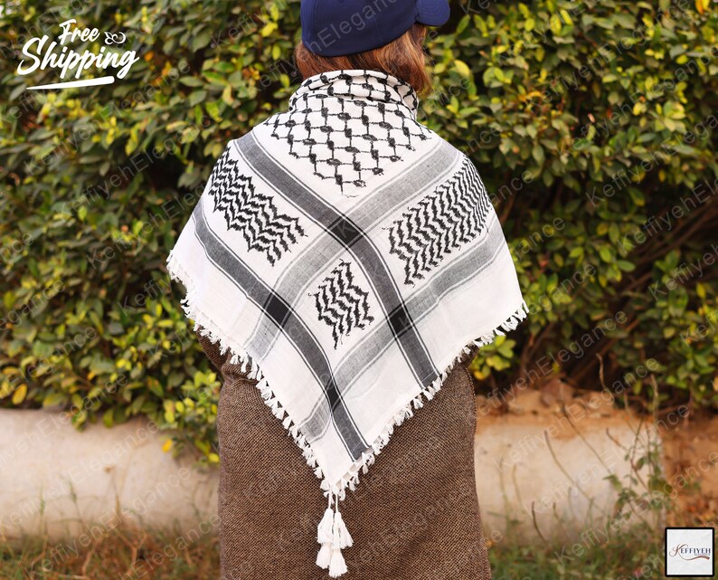 Traditional Arab Keffiyeh Palestine Scarf, Shemagh Palestinian Keffiyeh ...