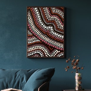 Pink Black Aboriginal-inspired Art Set of 3 - Digital Print Art by Luke ...