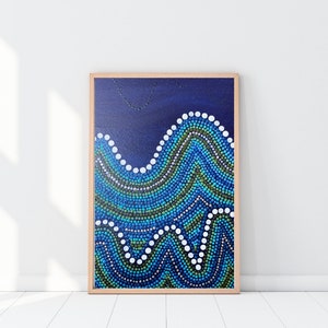 Blue Waves - Instant Download Australian Coastal Art, Contemporary ...