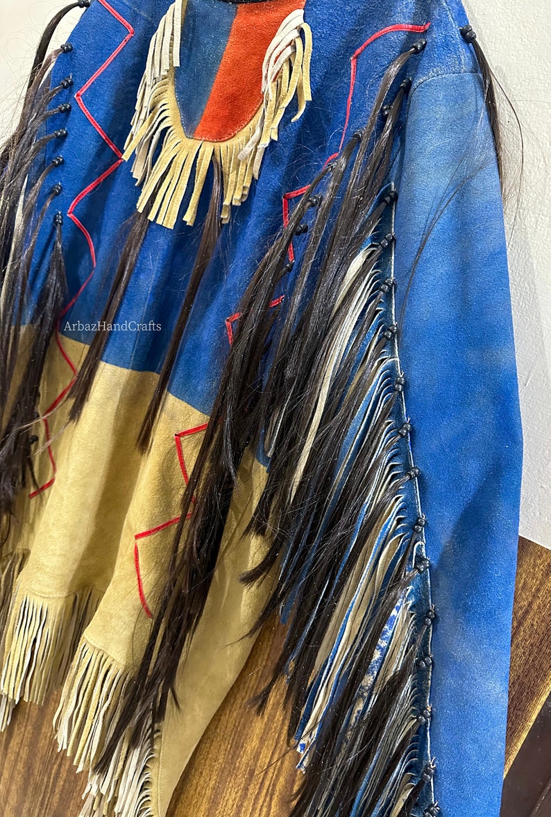 Mens Western Sioux Style Native American Suede Leather Indian War ...