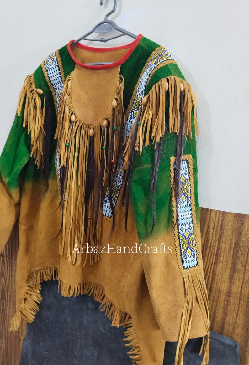 Men Western Sioux Style Native American Suede Leather Handmade Beaded ...