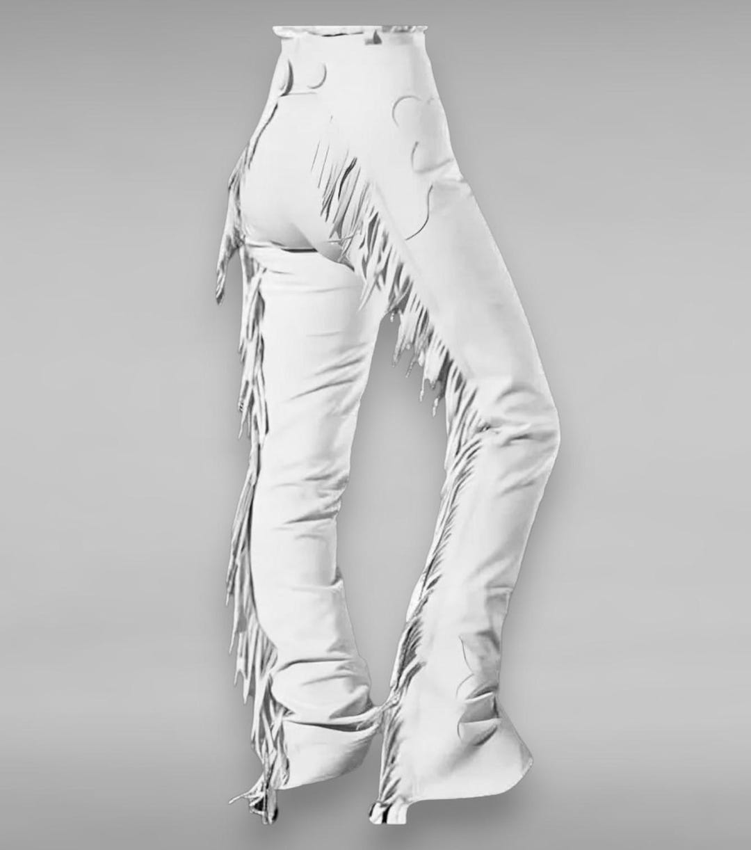 Women's Handmade Western Wear Leather Chap Fringes, Suede Leather Pant ...