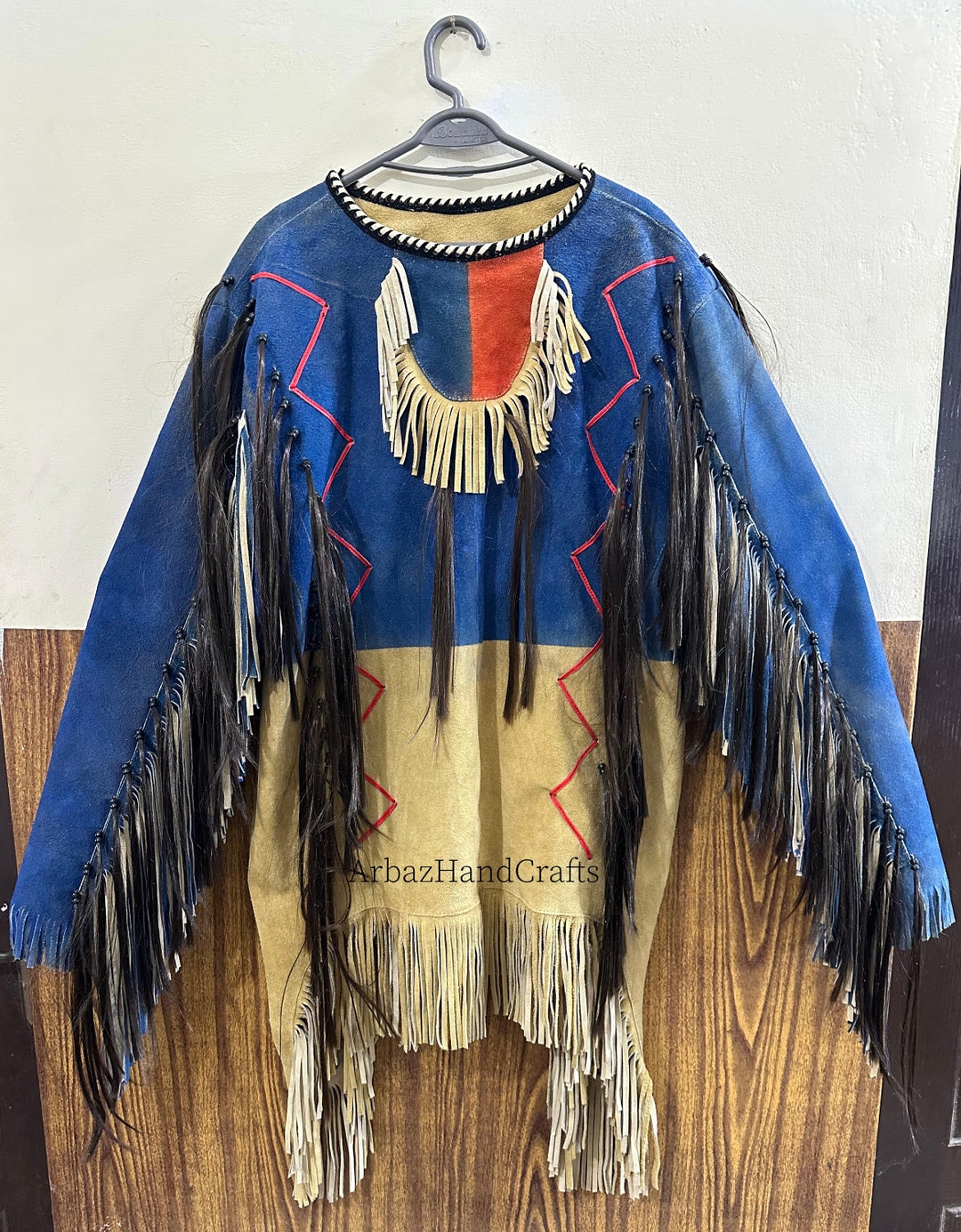 Mens Western Sioux Style Native American Suede Leather Indian War ...