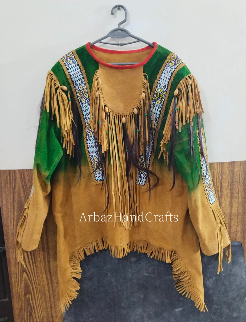 Men Western Sioux Style Native American Suede Leather Handmade Beaded ...