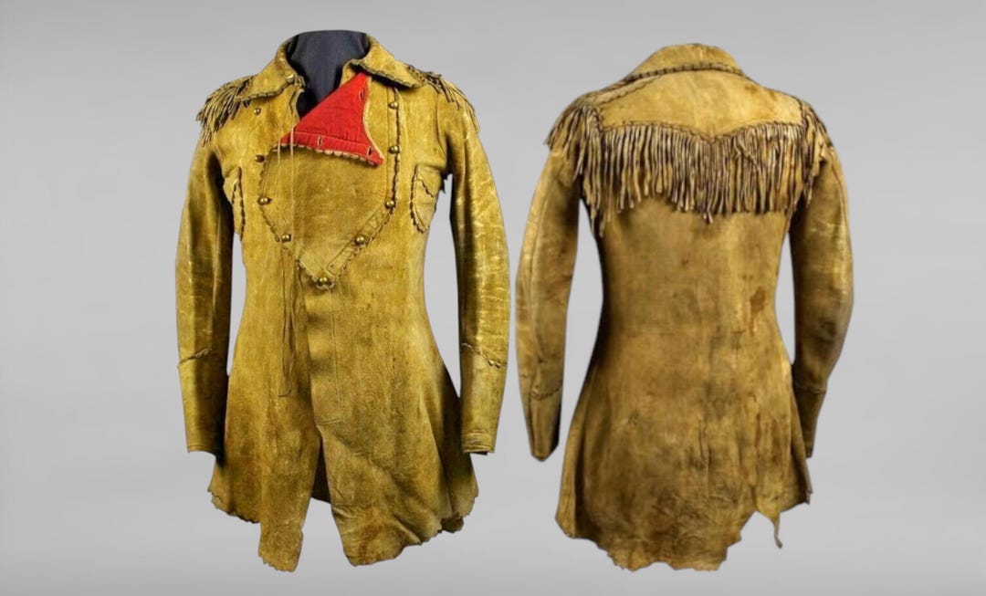 Men's Western Cowboy Style Buckskin Leather Shirt Style Jacket Fringes ...