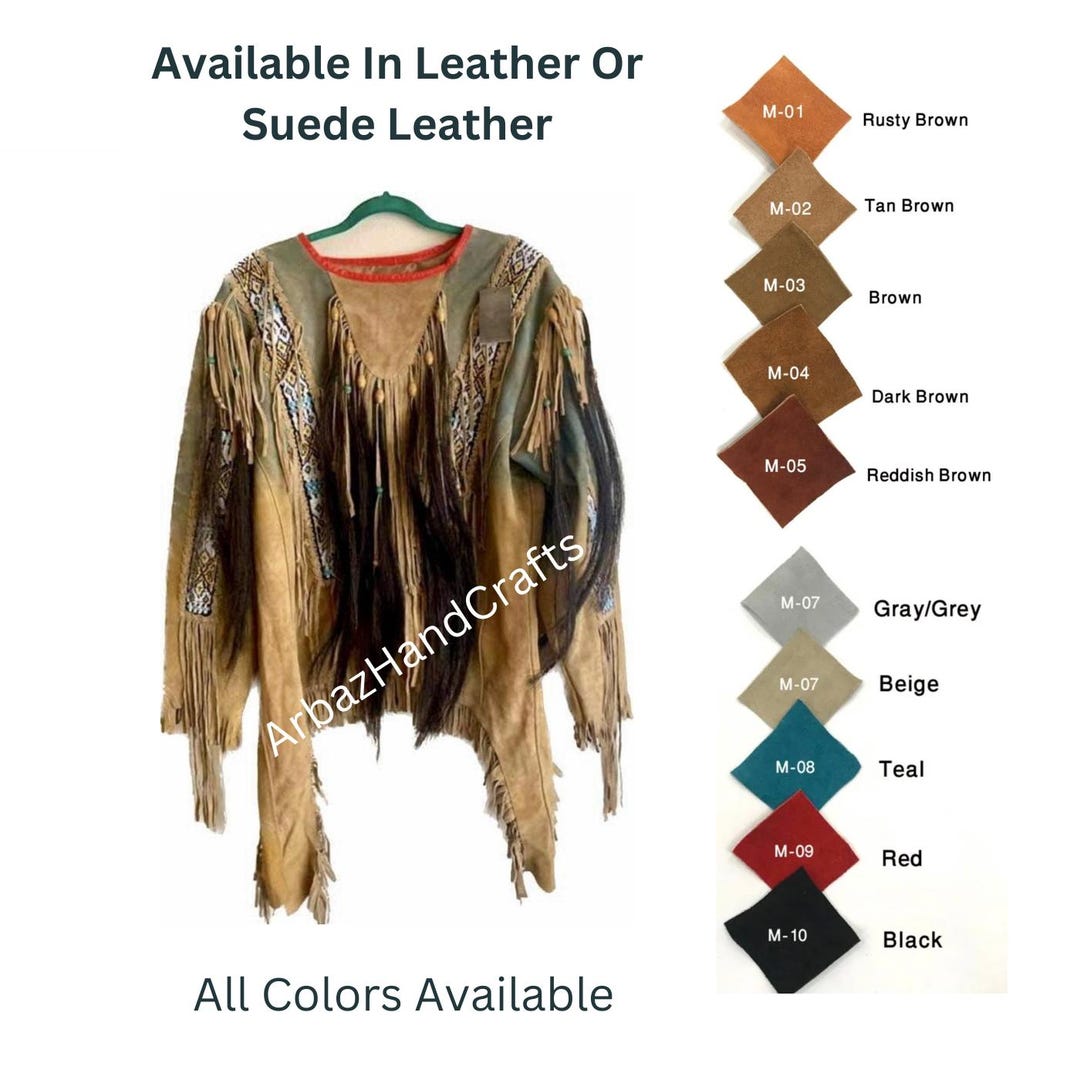 Men Suede Leather Native Sioux War Shirt, Men Western Sioux Style ...
