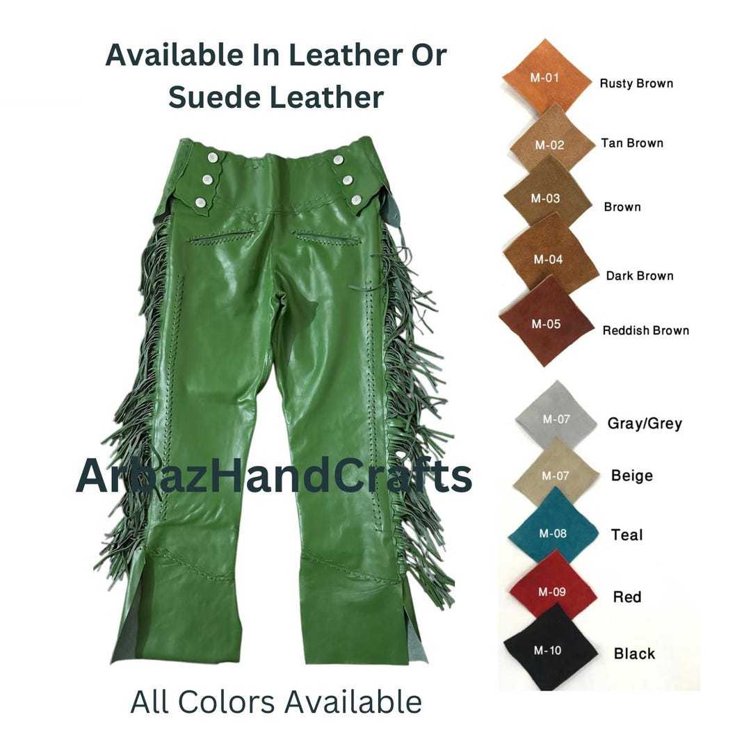 Men Western Style Leather Pant Men Native Western Suede Leather Pant ...