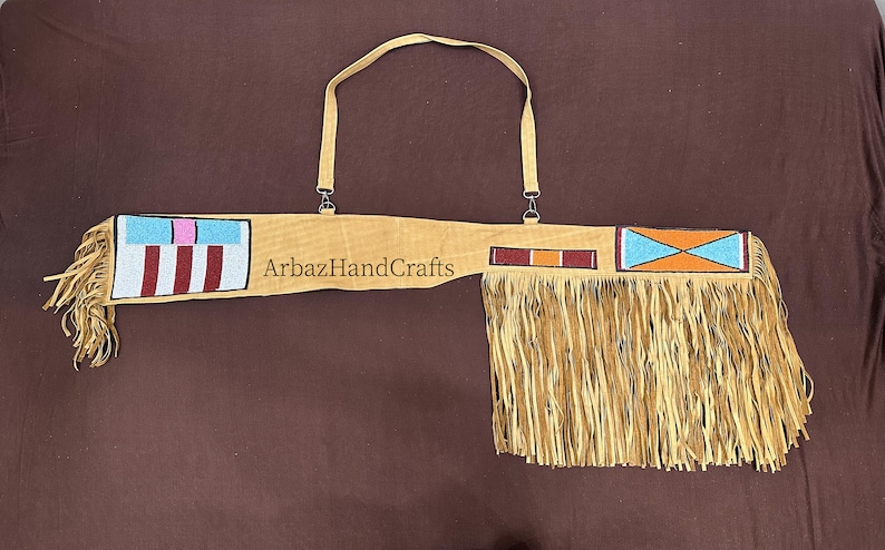 Native Indian Beaded Rifle Scabbard Native American Sioux Style Suede ...