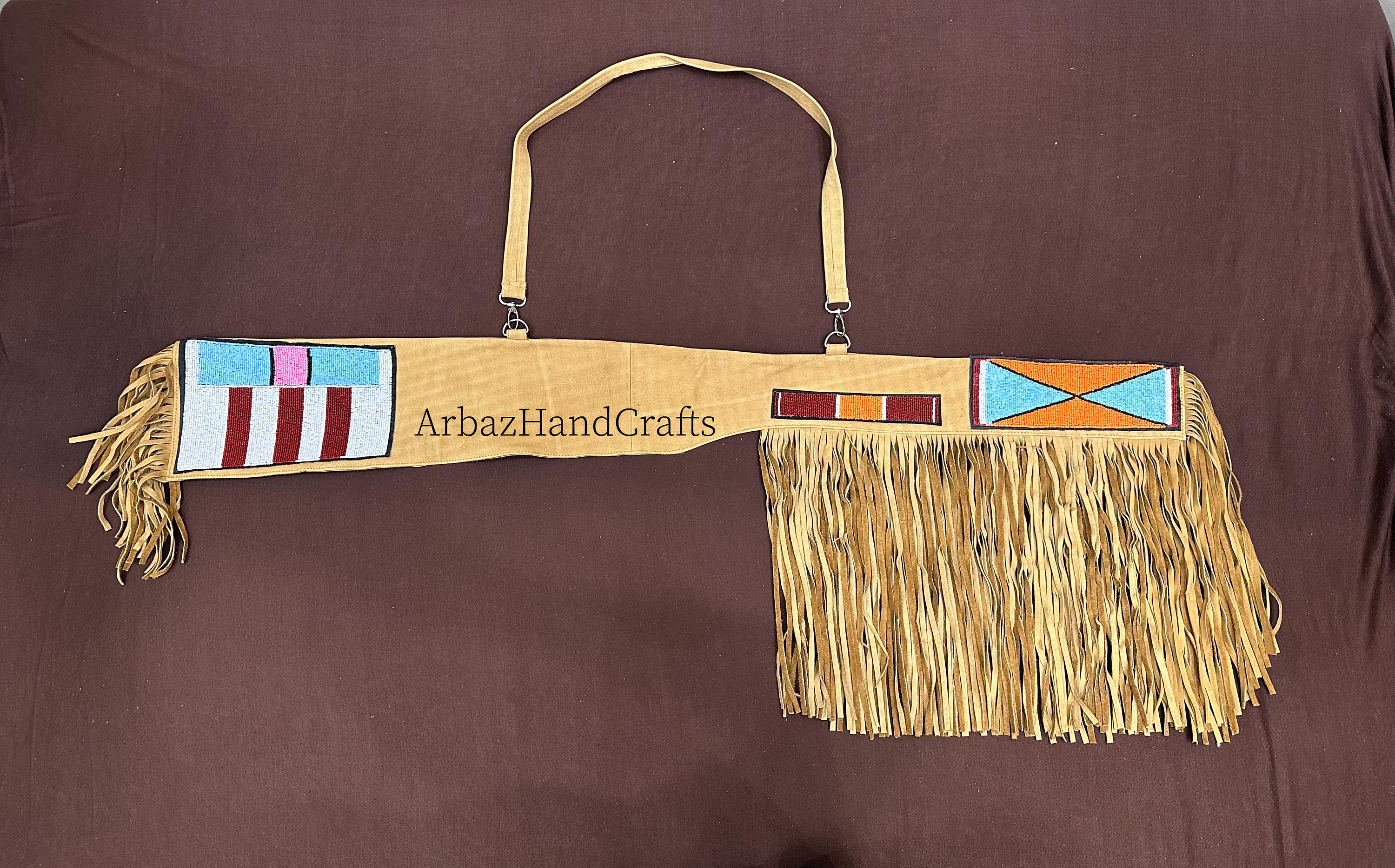 Native Indian Beaded Rifle Scabbard Native American Sioux Style Suede ...