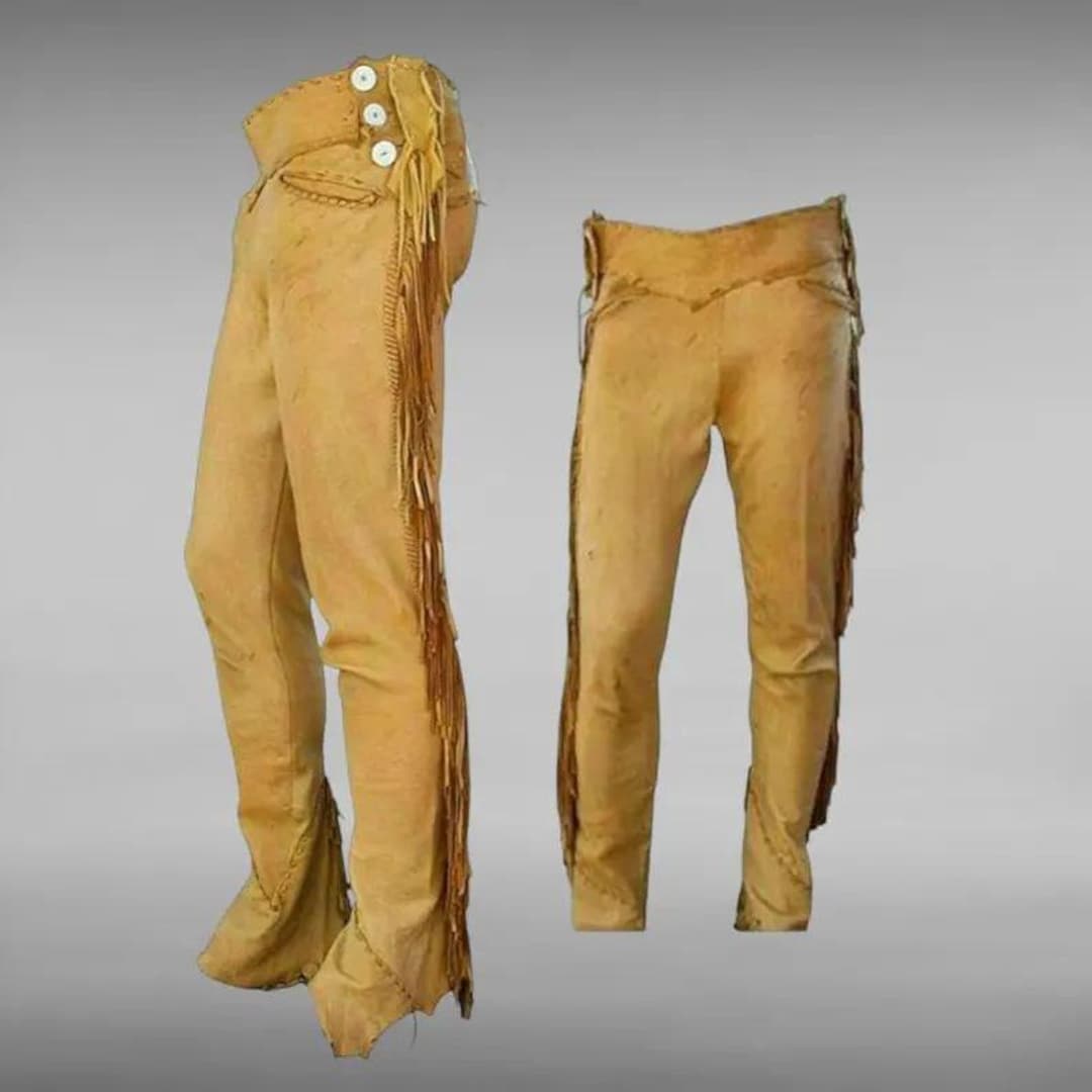 Men's Western Buckskin Suede Leather Pant Trouser, Jeans Rugged Skin Pant, Hippy Cowboy Pant ...