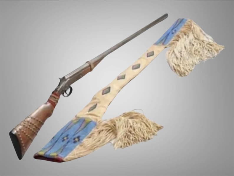 Indian Beaded Rifle Scabbard Native American Sioux Style Suede Leather ...