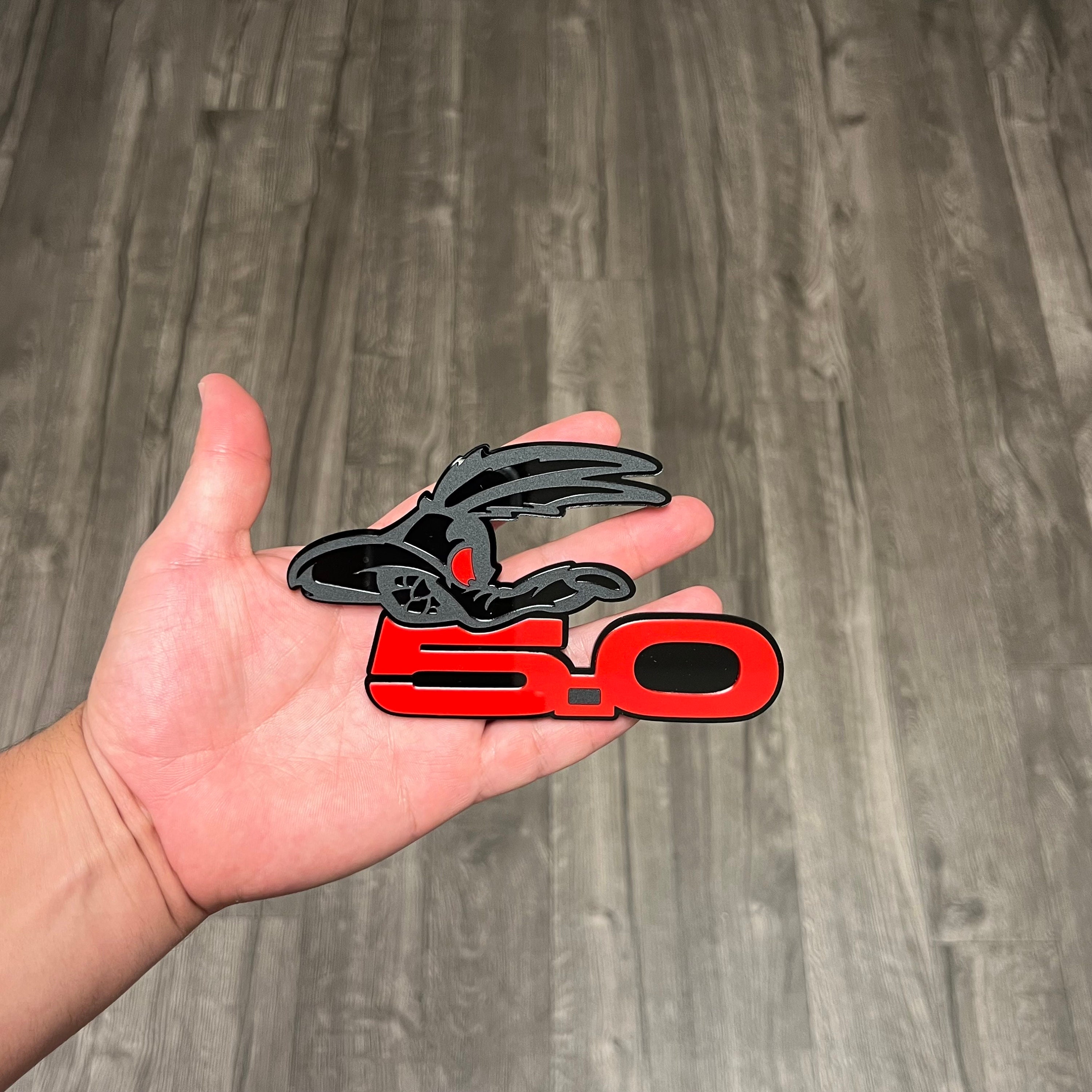 Car Fender Emblems/badges Black ANGRY COYOTE W/ Red Eyes and Number ...