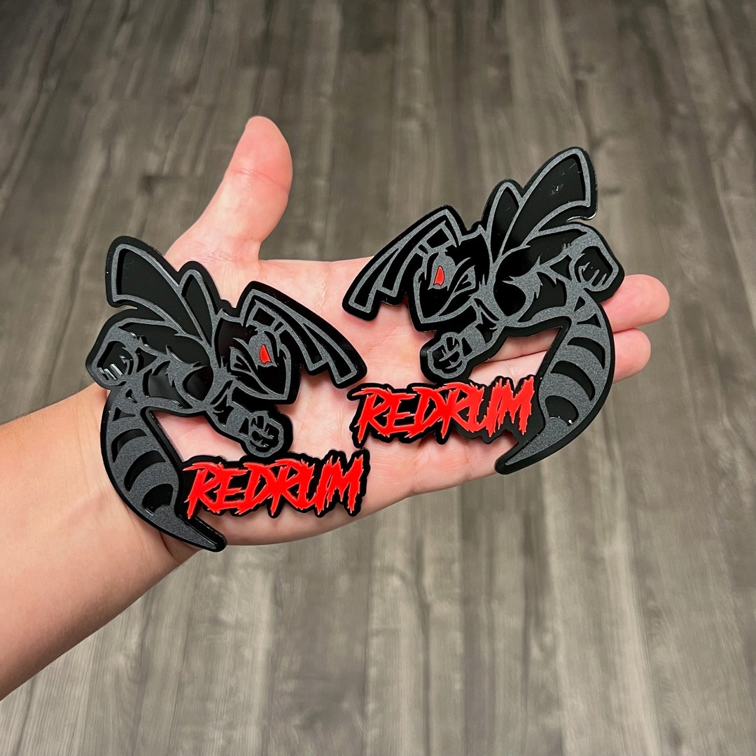 Car Fender Emblems/badges Black ANGRY HORNET black Backing W/ Red Eyes ...