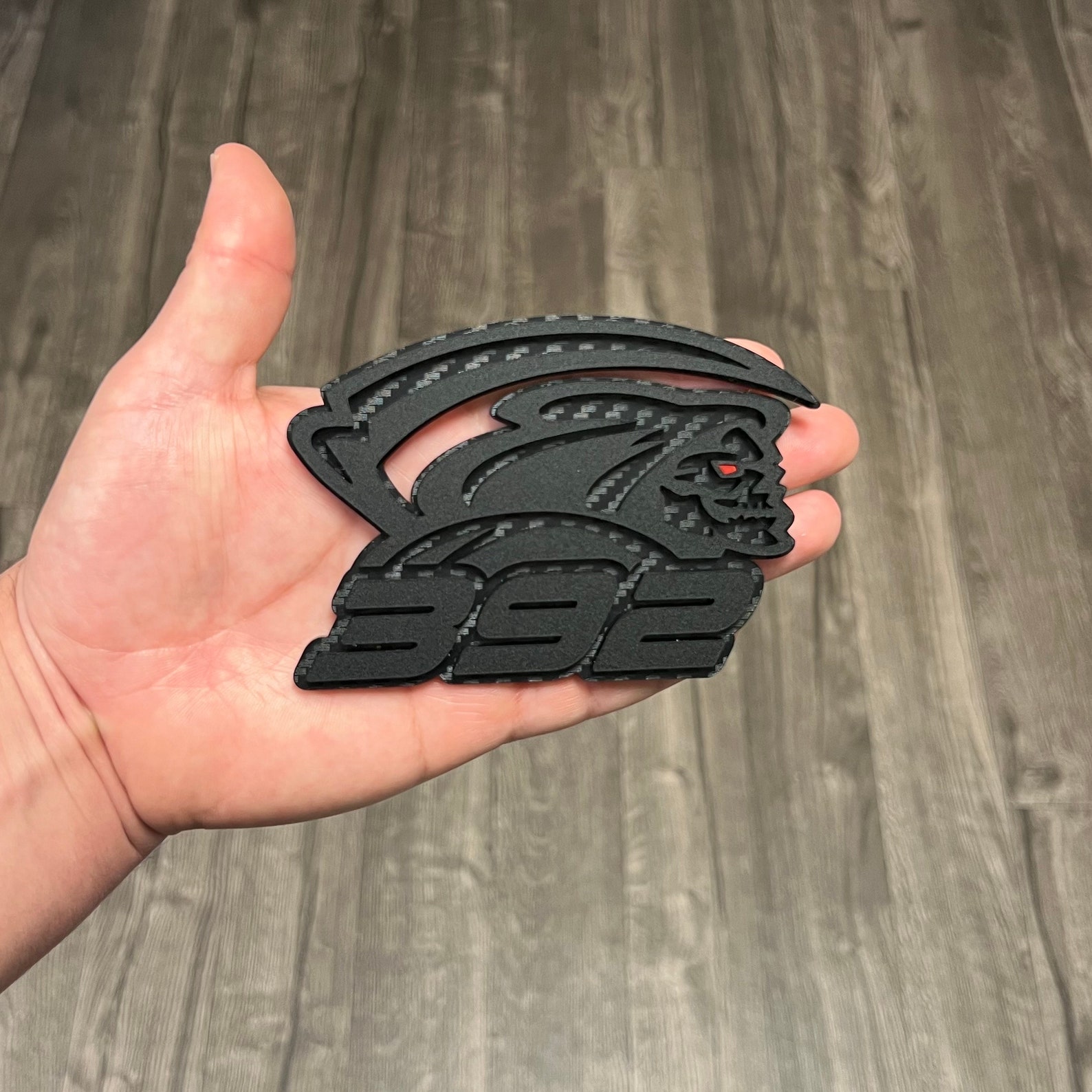 Car Fender Emblems/badges Black REAPER carbon Fiber Backing W/red Eyes ...