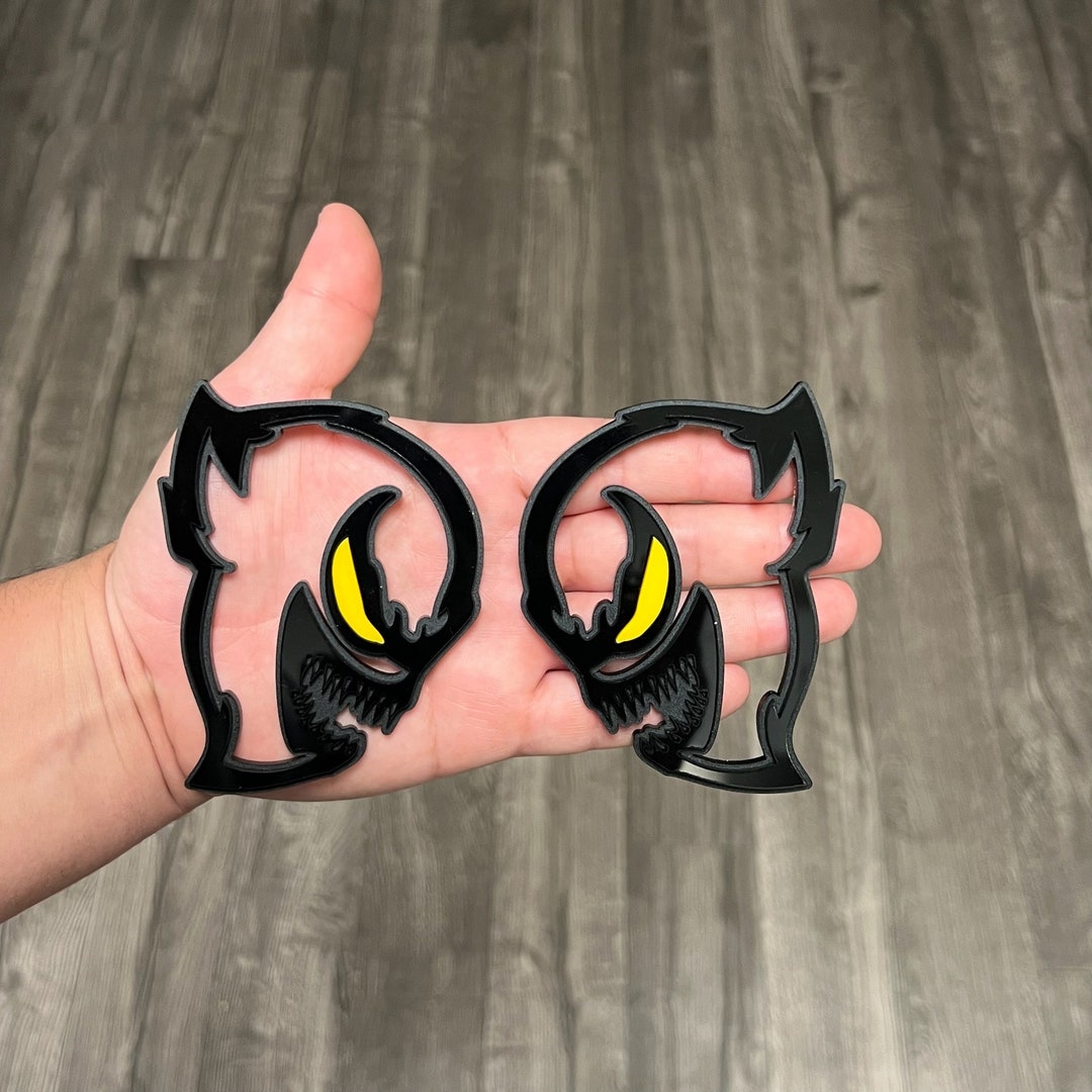 Car Fender Emblems/badges Black Colored GOBLIN W/ Yellow Eyes - Etsy