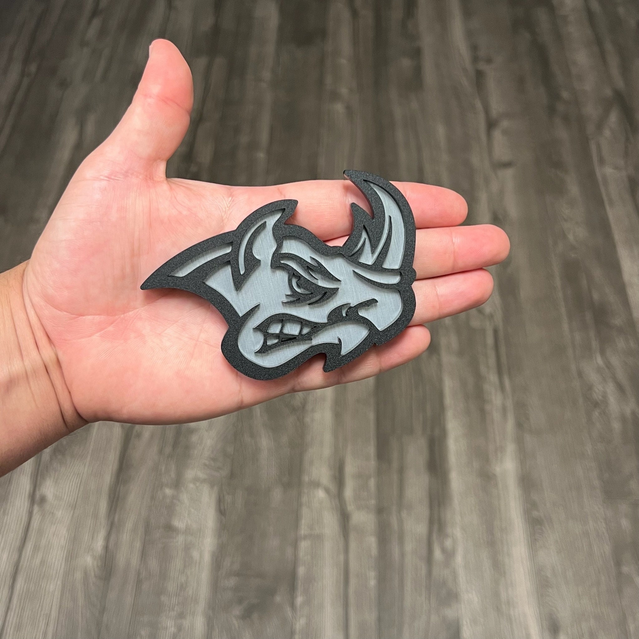 Car Fender Emblems/badges Black ANGRY RHINO grey Metallic - Etsy