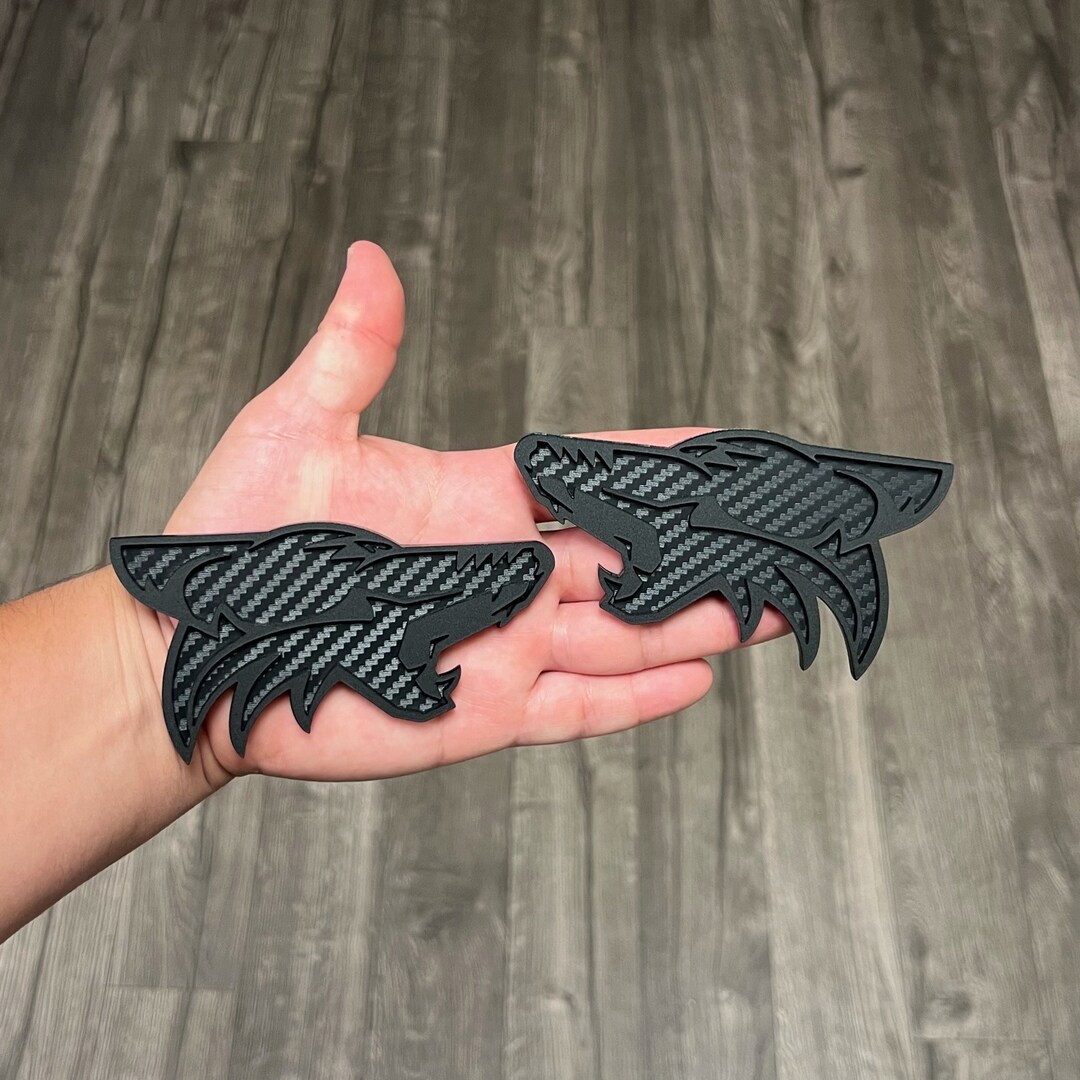 Car Fender Emblems/badges Black ANGRY COYOTE carbon Fiber Backing - Etsy