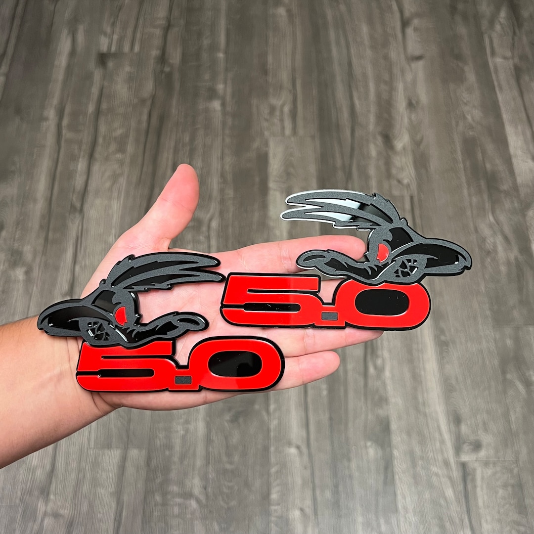 Car Fender Emblems/badges Black ANGRY COYOTE W/ Red Eyes and Number ...