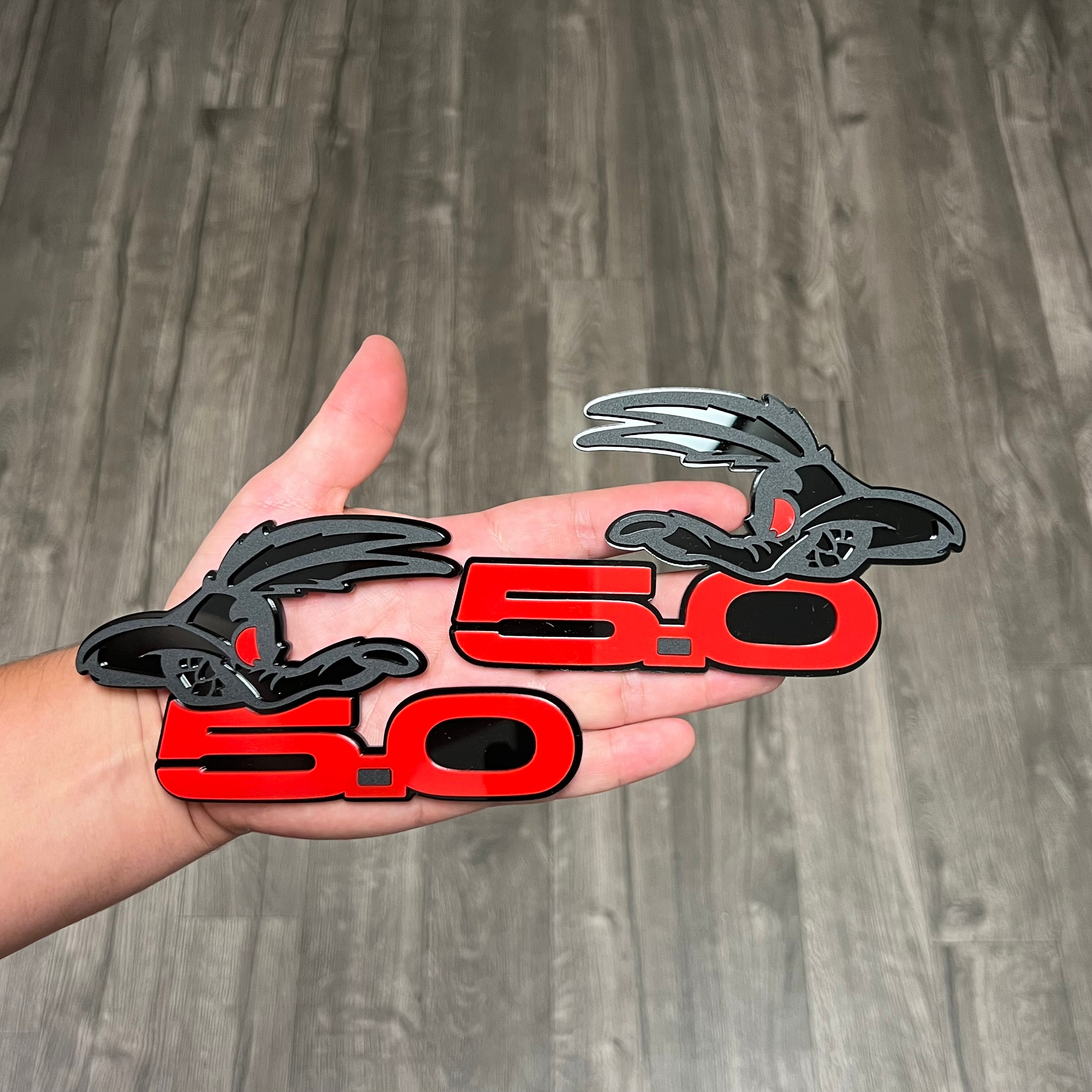 Car Fender Emblems/badges Black ANGRY COYOTE W/ Red Eyes and Number ...