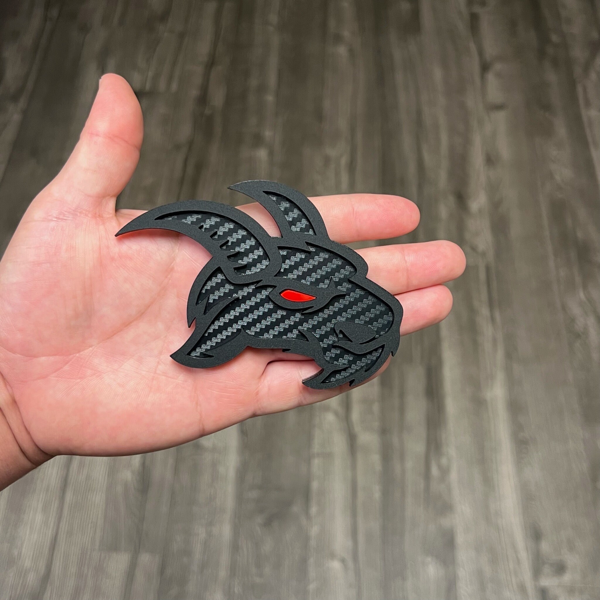 Car Fender Emblems/badges Black ANGRY GOAT carbon Fiber - Etsy