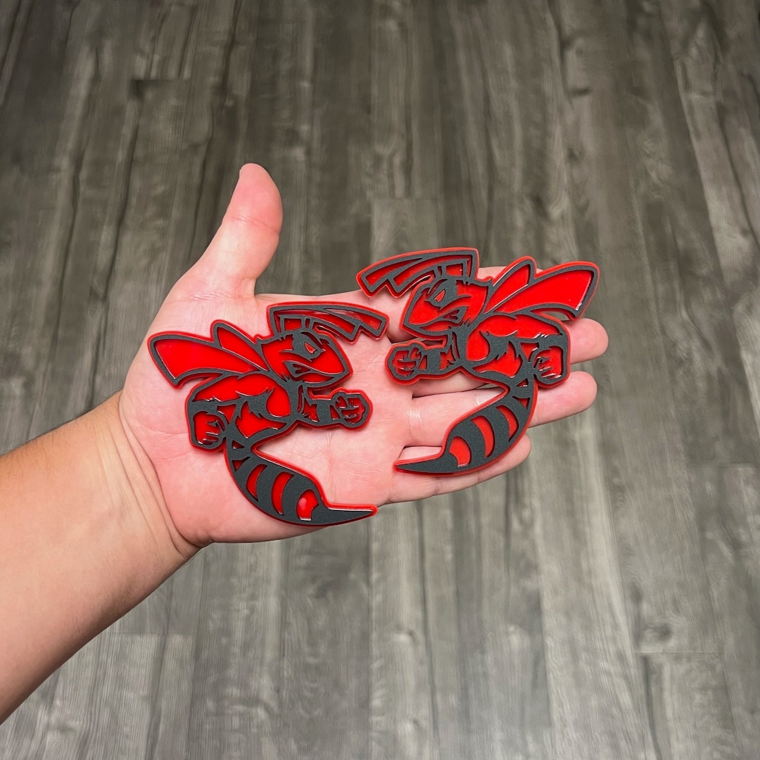 Car Fender Emblems/badges Black ANGRY HORNET red Backing W/red Eyes - Etsy