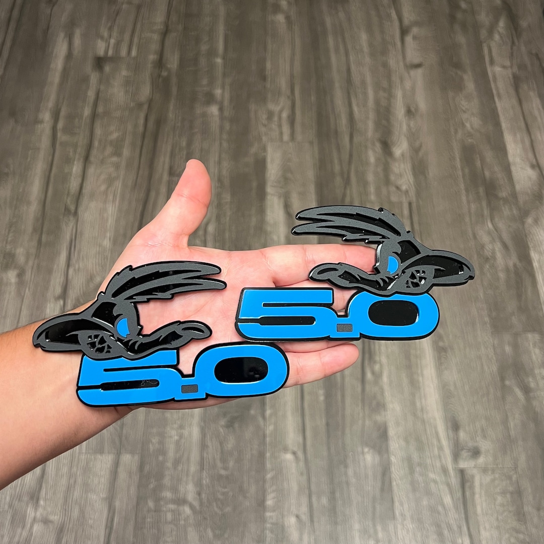 Car Fender Emblems/badges Black ANGRY COYOTE W/ Blue Eyes and Number ...