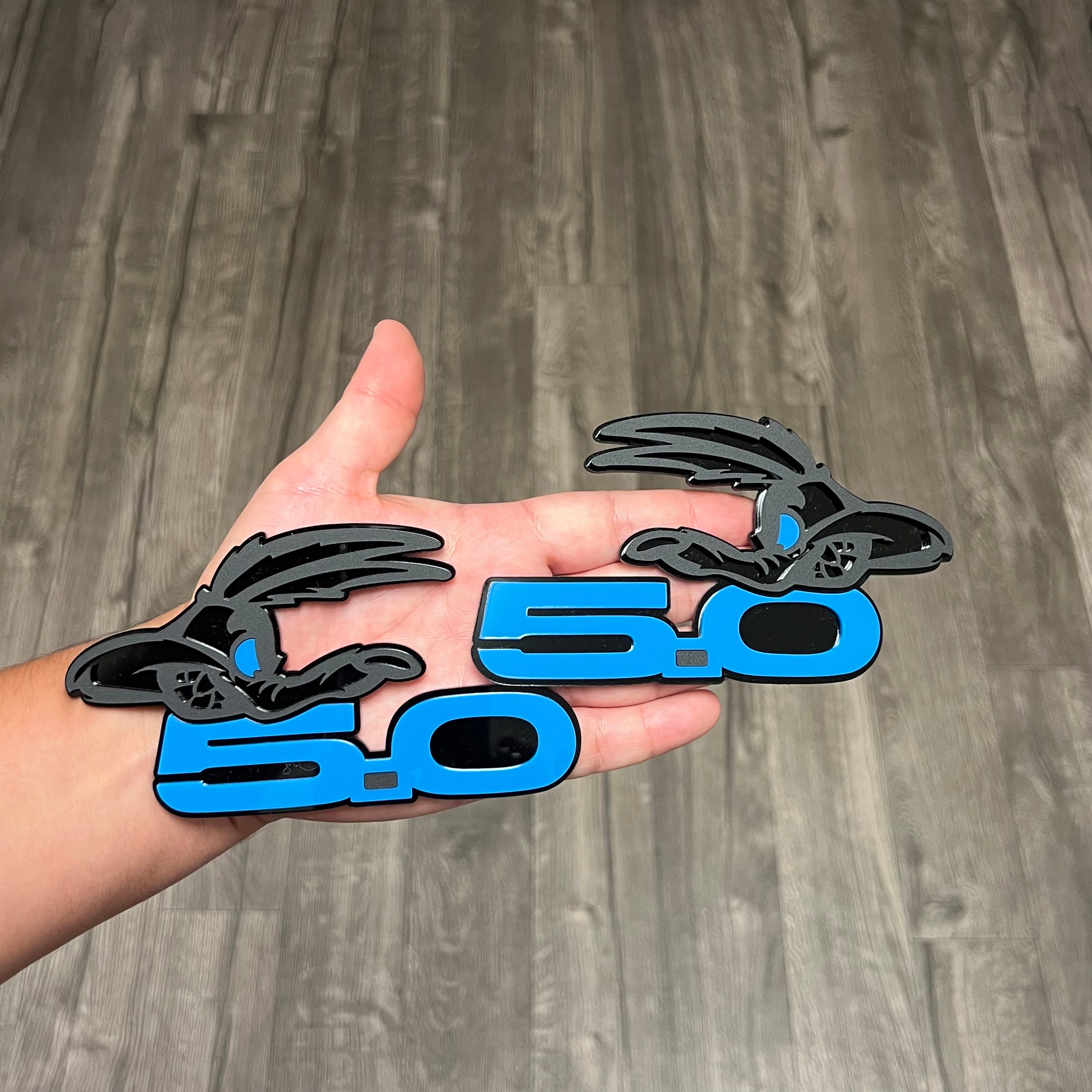 Car Fender Emblems/badges Black ANGRY COYOTE W/ Blue Eyes and Number ...