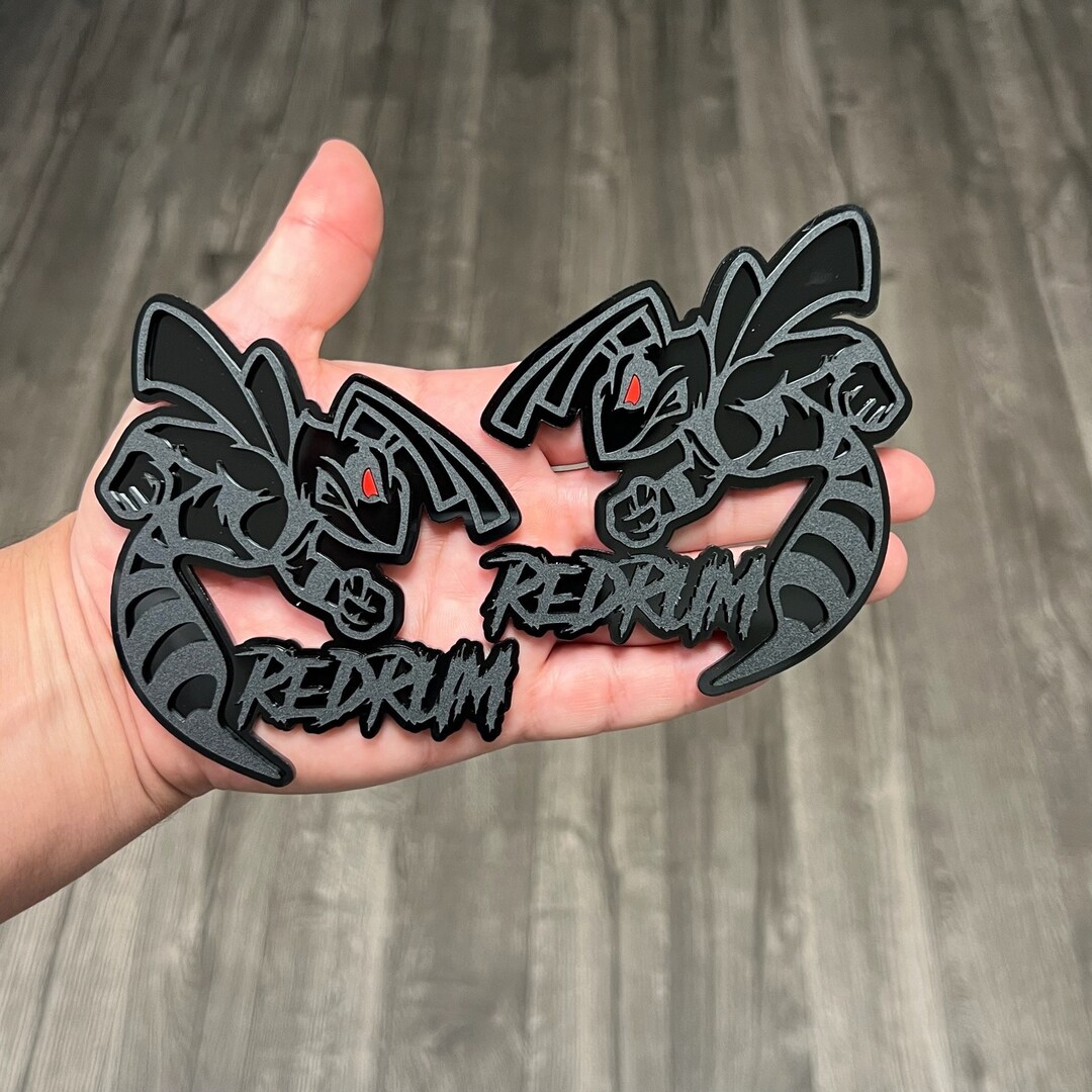 Car Fender Emblems/badges Black ANGRY HORNET black Backing W/ Red Eyes ...