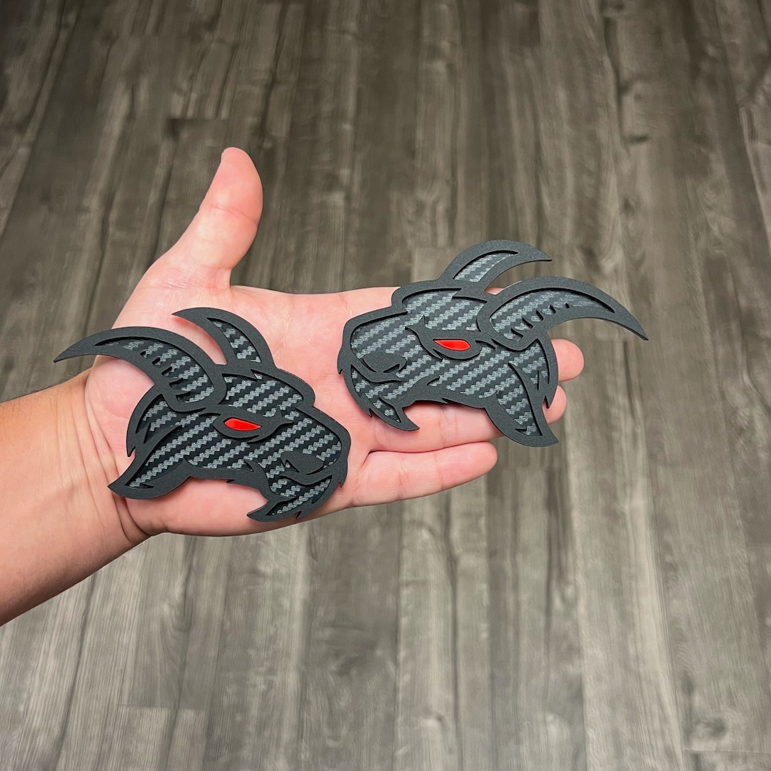Car Fender Emblems/badges Black ANGRY GOAT carbon Fiber - Etsy