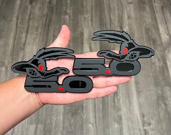 Car Fender Emblems/badges Black ANGRY COYOTE W/ Red Eyes and Number ...