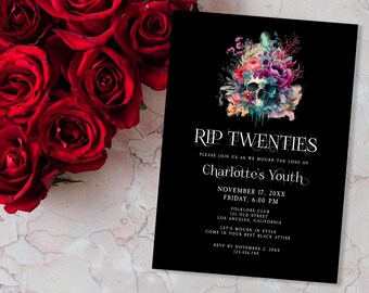 RIP to Twenties Birthday Invitation Template, RIP 20s Birthday ...