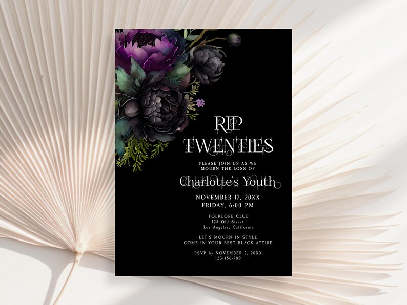 RIP to Twenties Birthday Invitation Template, RIP 20s Birthday ...