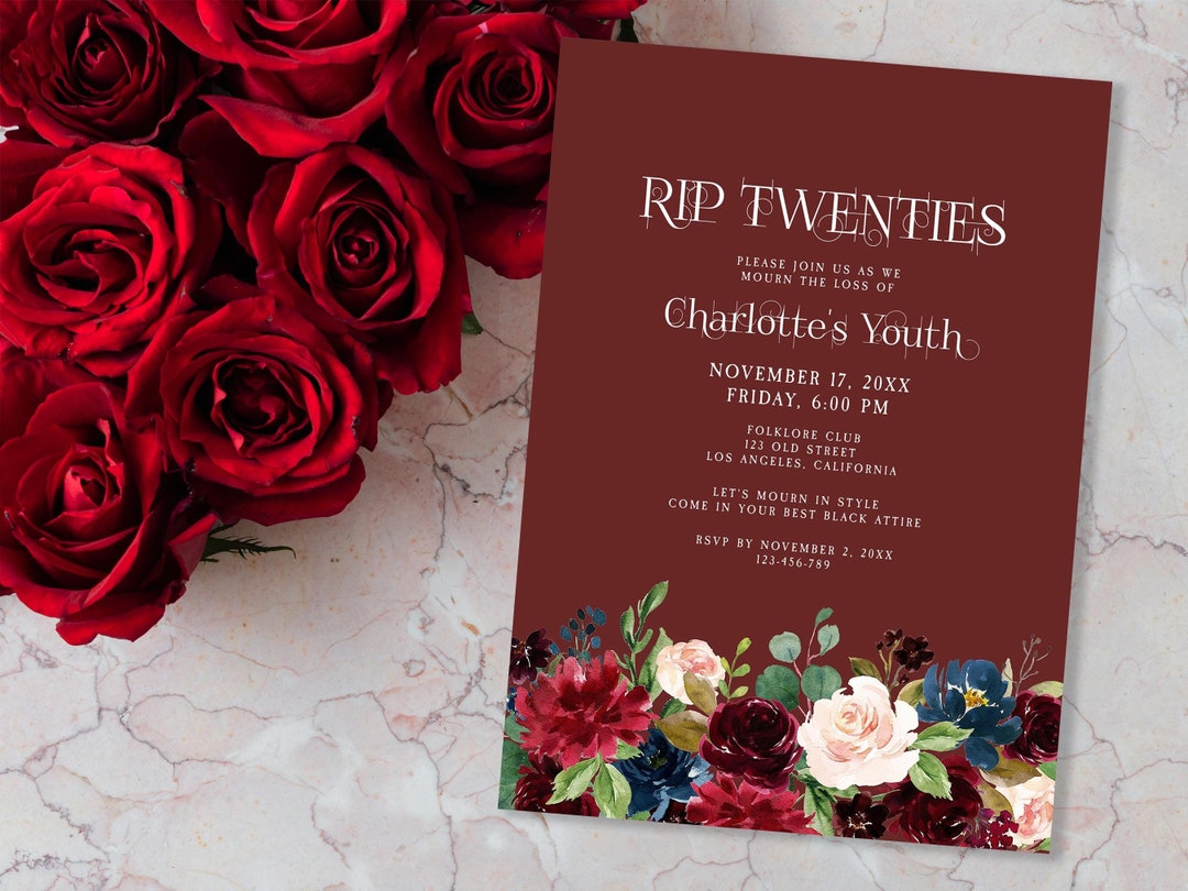 Plantilla de invitación de cumpleaños de RIP a los años veinte ...