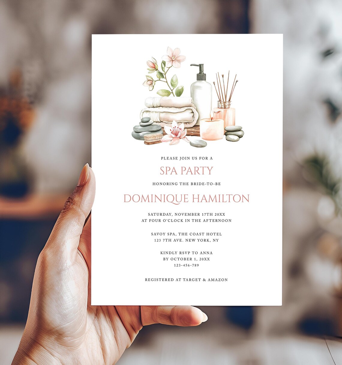 Spa Party Bridal Shower Invitation, Pamper Party Bridal Shower, Sparty ...