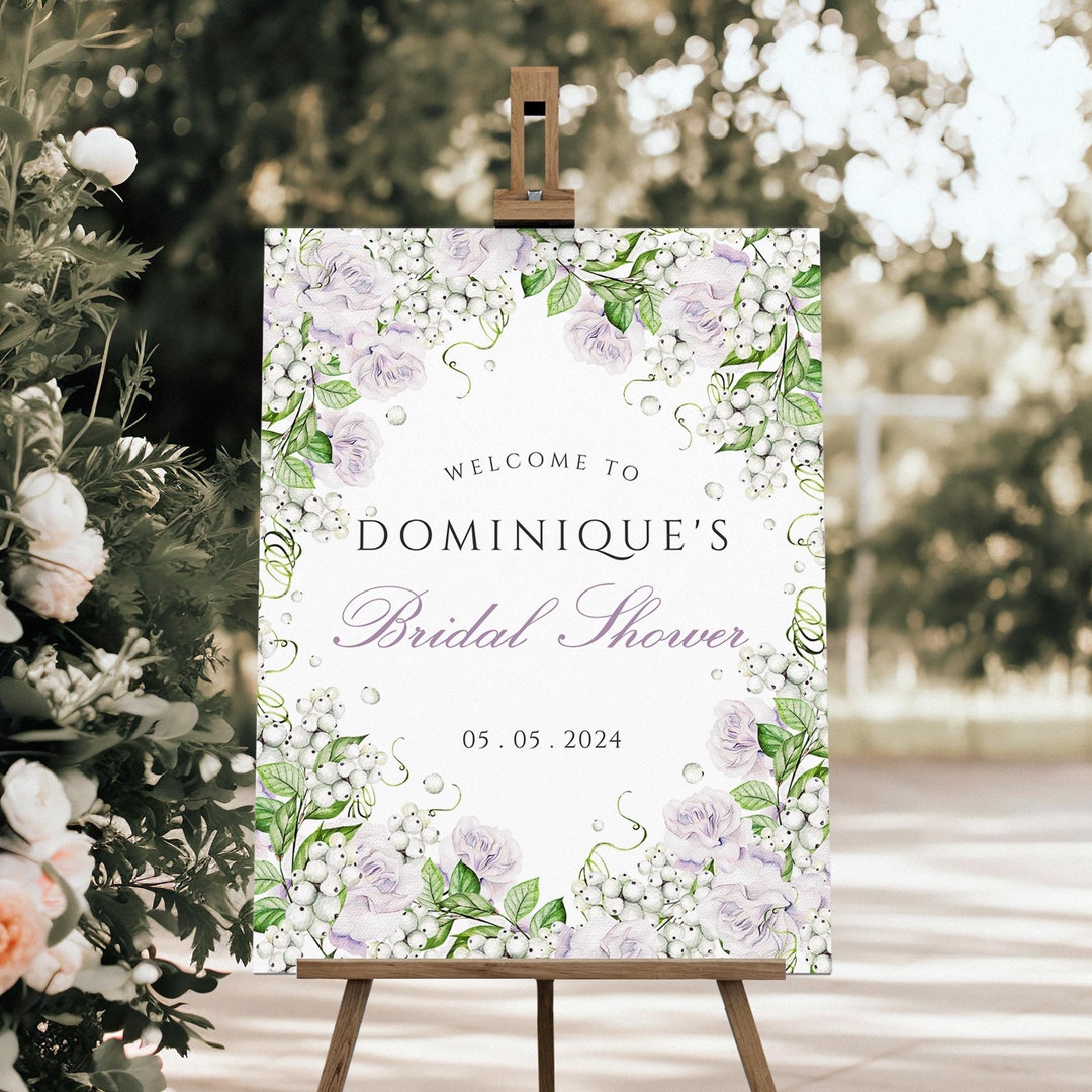 Floral Lilac Lavender Welcome Sign 8x10 18x24 24x36, Lavender Floral ...