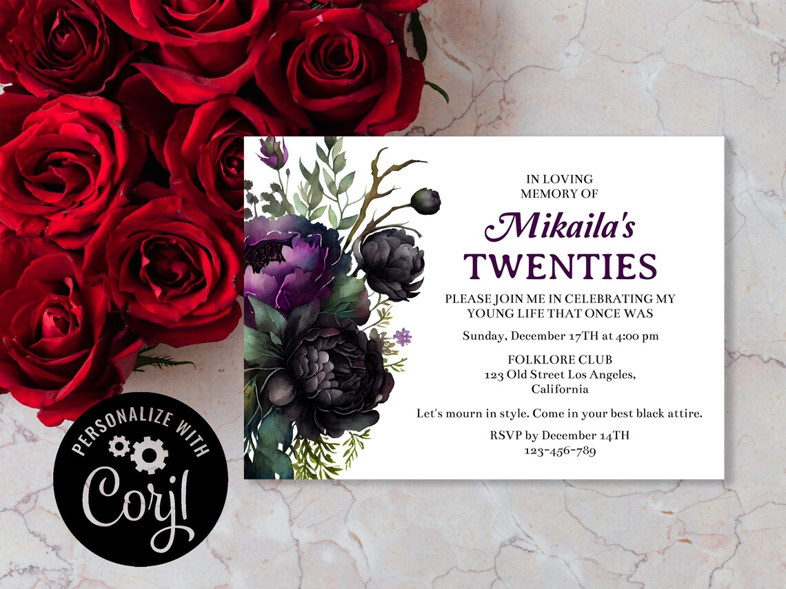 Editable RIP 20s Birthday Invitation RIP to My 20s Birthday - Etsy