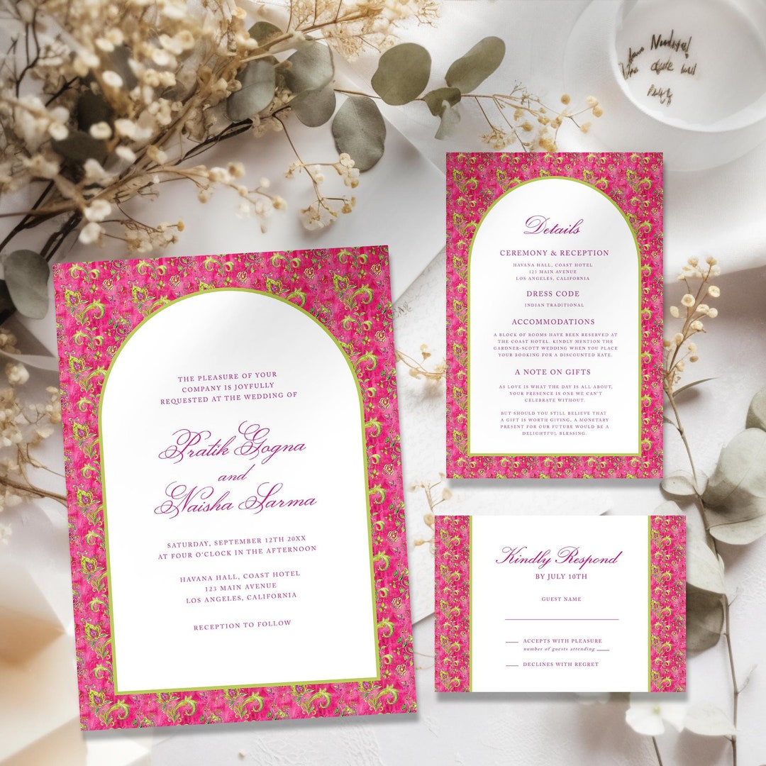 Indian Wedding Invitation, Hindu Wedding Invitation, Indian Engagement ...