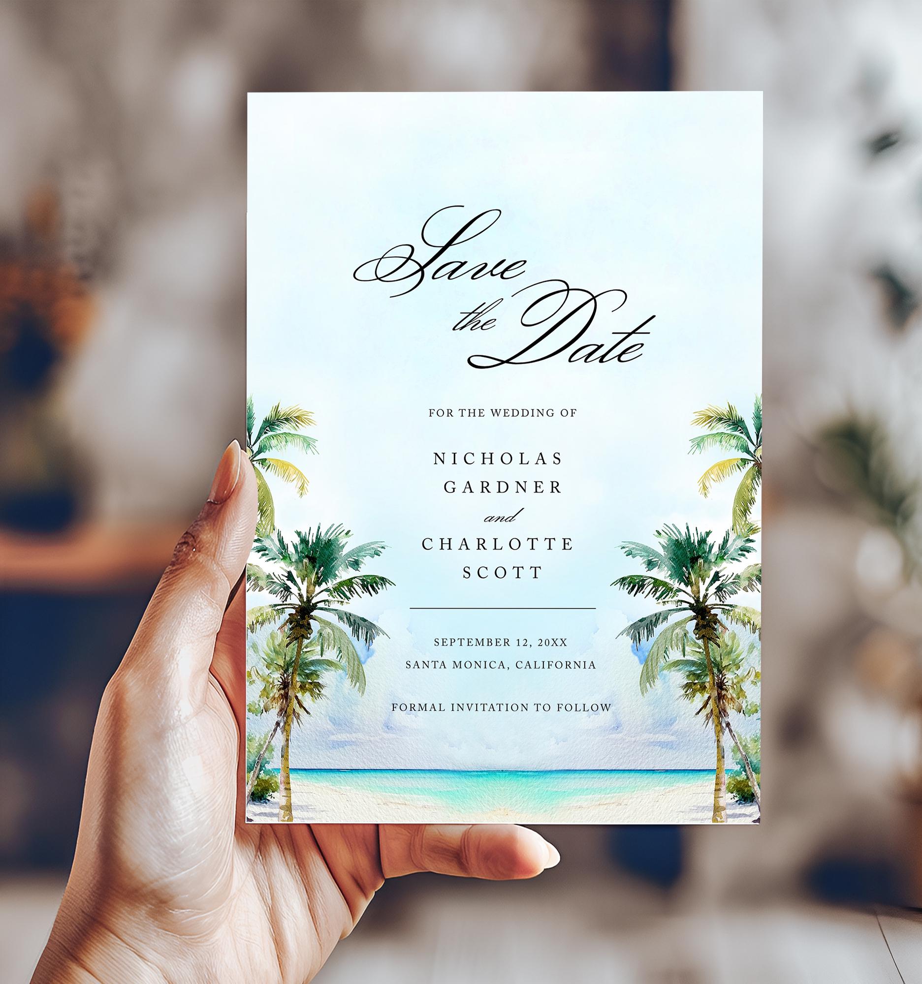 Beach Wedding Invitation Suite, Beach Wedding Invite, Ocean Wedding ...
